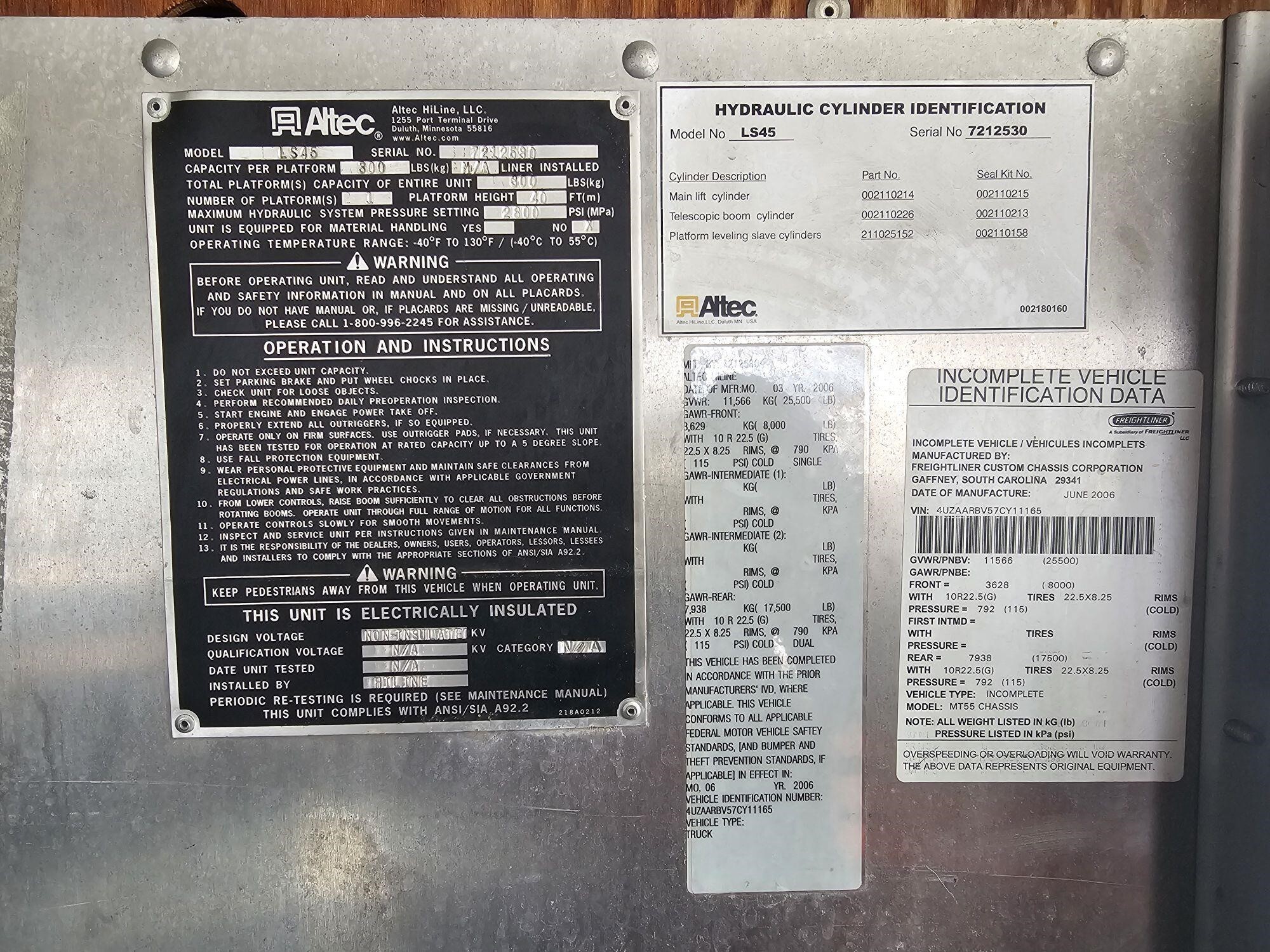 Used 2007 Altec LS45 For Sale in Duncansville, PA - 5027840472 - Commercial Truck Trader